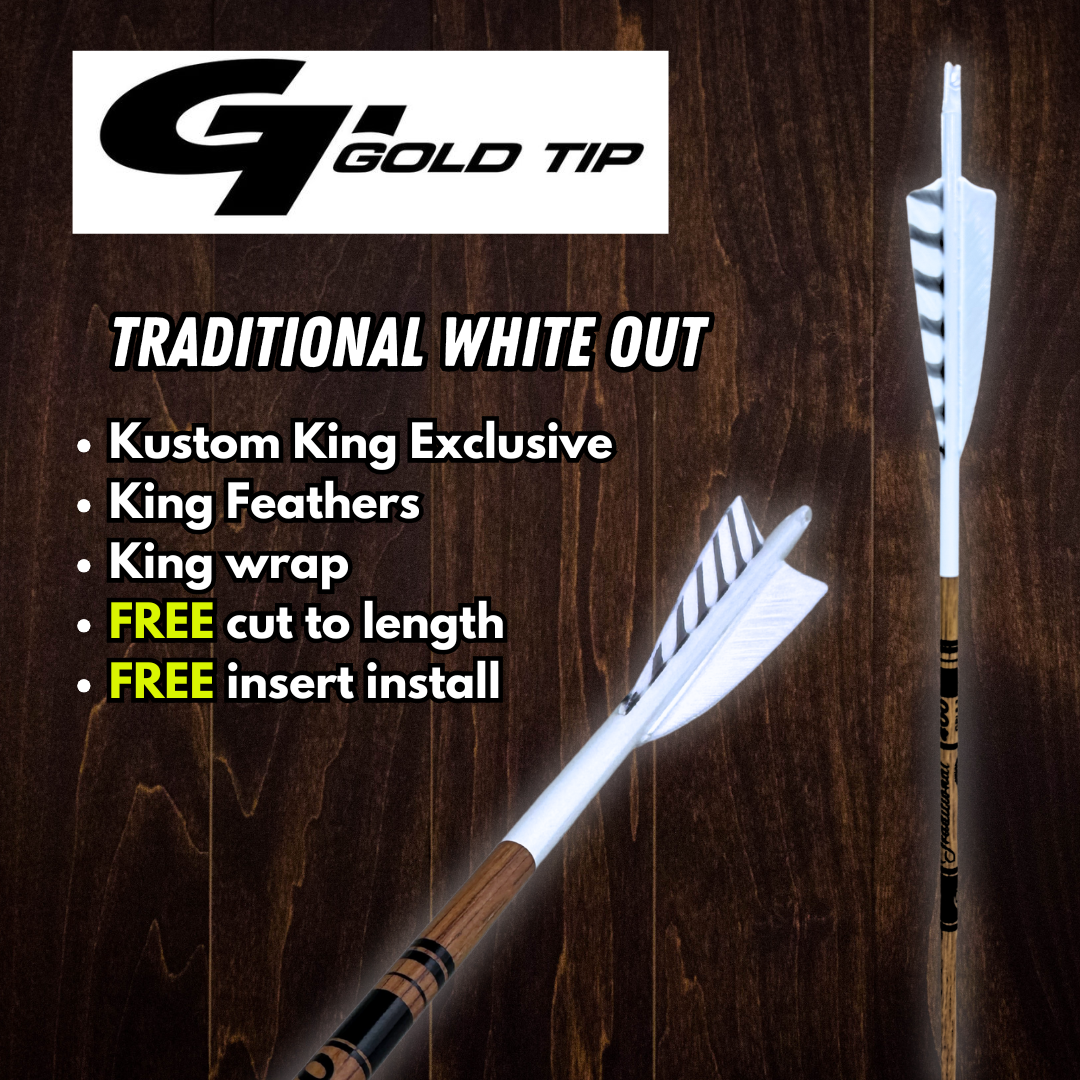 Gold Tip Traditional Arrows - White Out – Kustom King Traditional Archery