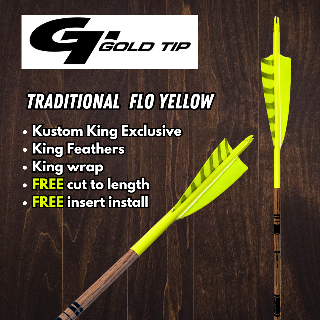 Gold Tip Traditional Arrows - Flo Yellow – Kustom King Traditional Archery
