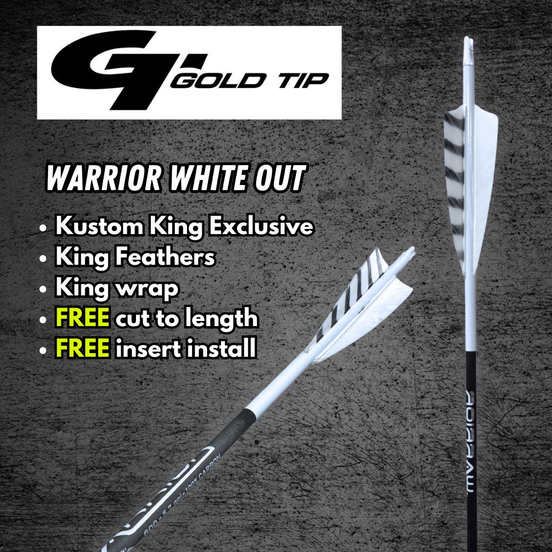 Gold Tip Warrior Arrows - White Out – Kustom King Traditional Archery